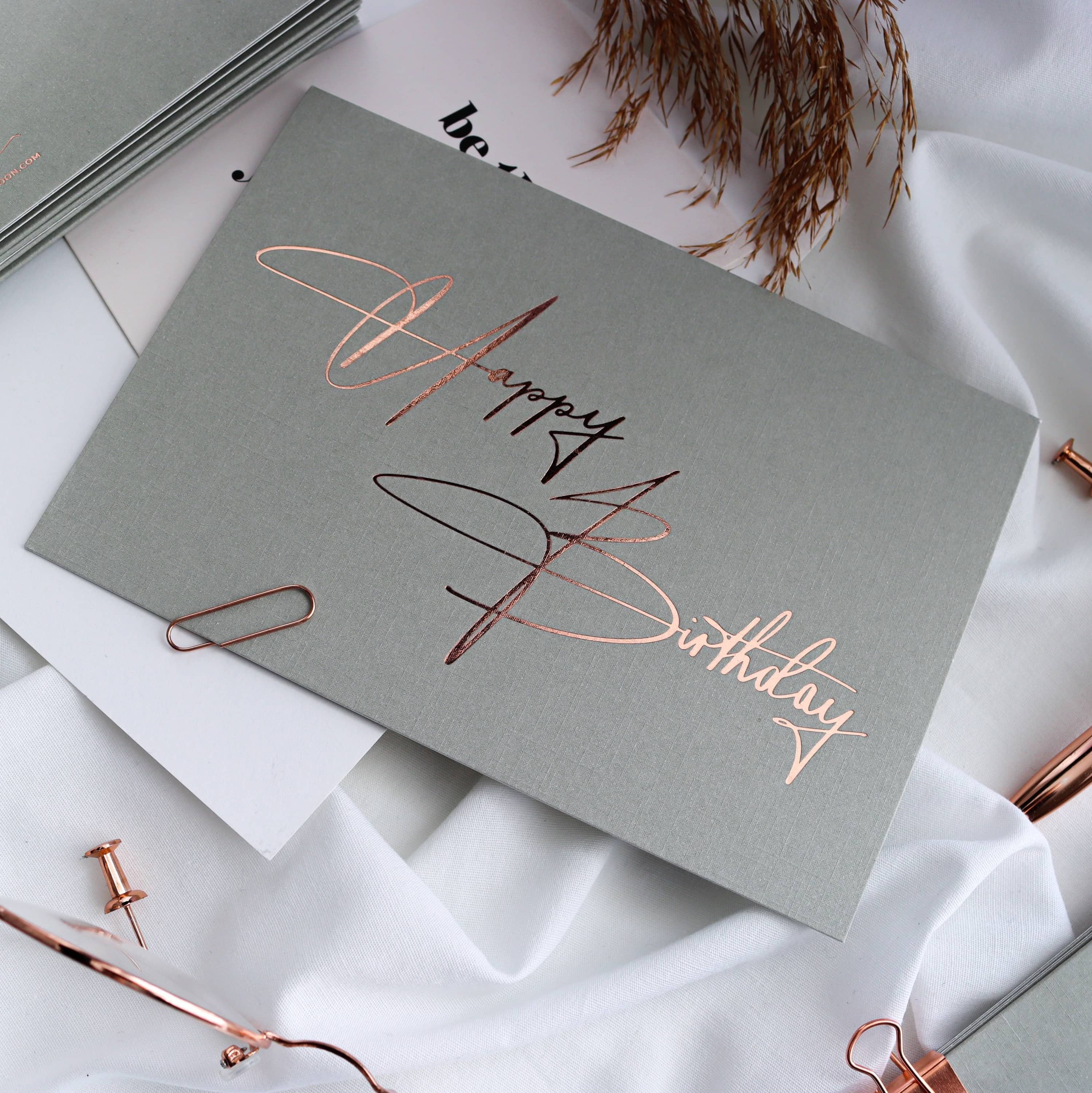 Geburtstagskarte Happy Birthday GREY – JoliCoon